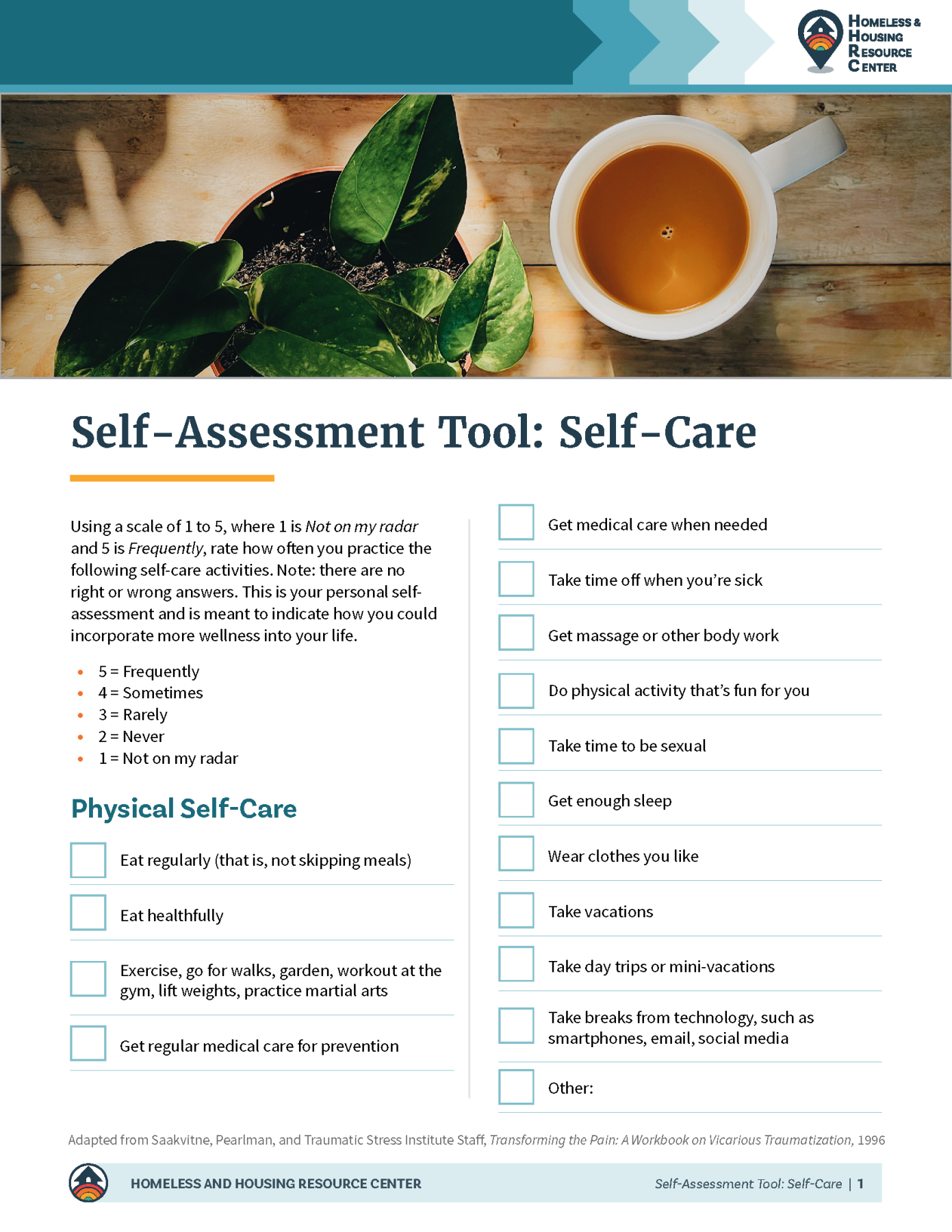 Self-Care Assessment Tool | HHRC