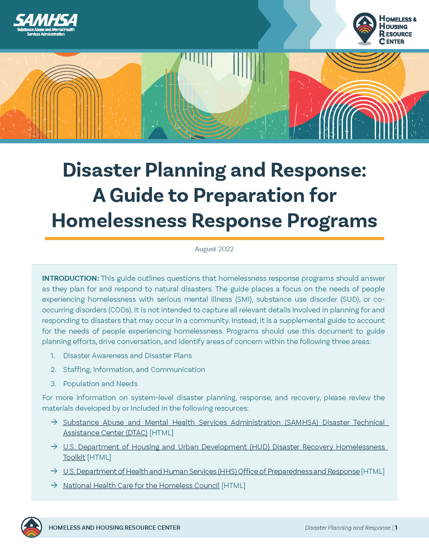 Disaster Planning and Response: A Guide to Preparation for Homelessness ...